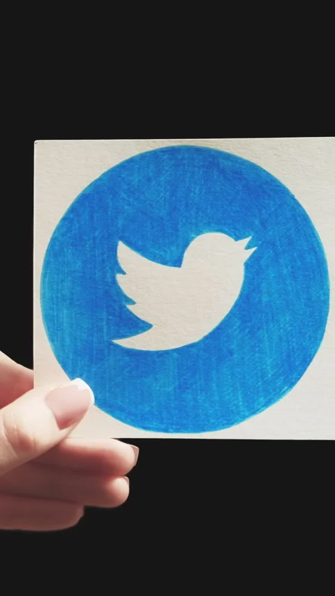 Vertical twitter icon social network han... | Stock Video | Pond5