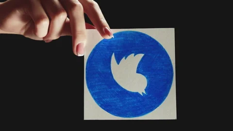 Vertical twitter logo global communicati... | Stock Video | Pond5