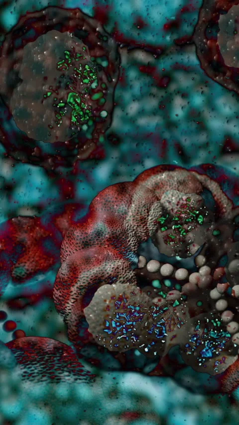 vertical video - animation of Sick Red B... | Stock Video | Pond5