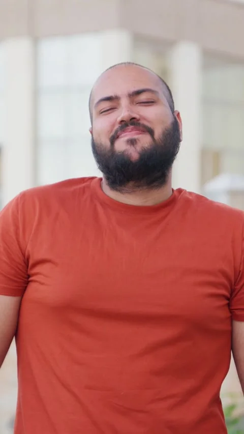 Vertical Video of Bald indian Man Taking... | Stock Video | Pond5