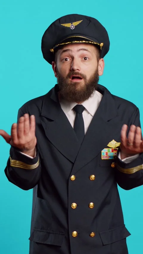 Vertical video: Confused plane aviator a... | Stock Video | Pond5