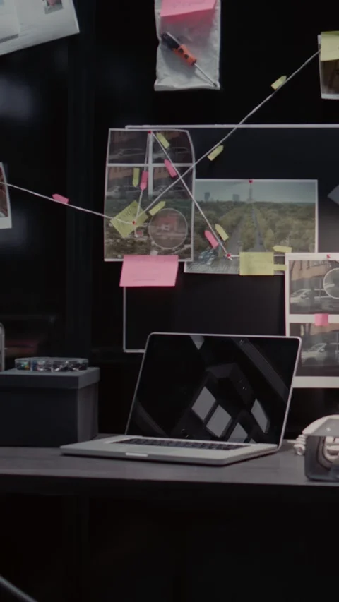 Vertical video: Detective evidence map w... | Stock Video | Pond5