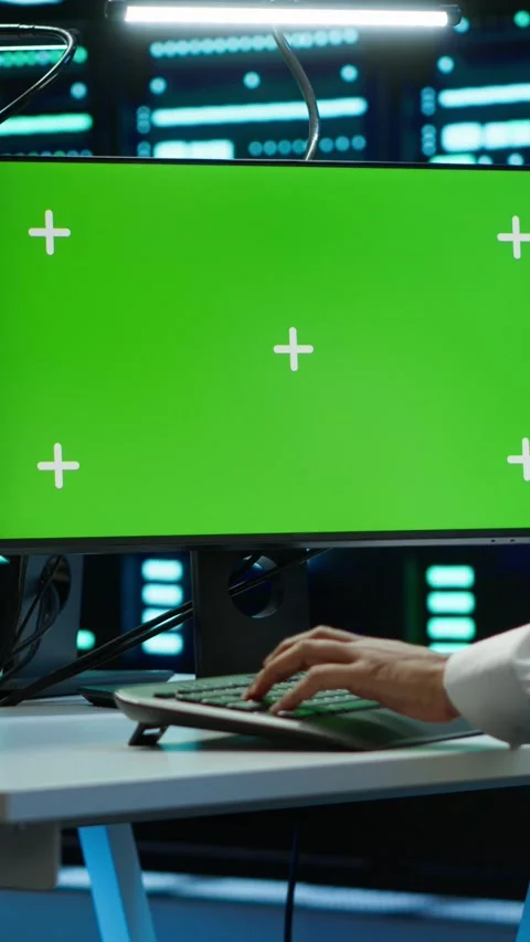 Vertical video Engineer in server hub us... | Stock Video | Pond5