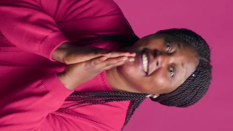 vertical video Female begging with her h... | Stock Video | Pond5