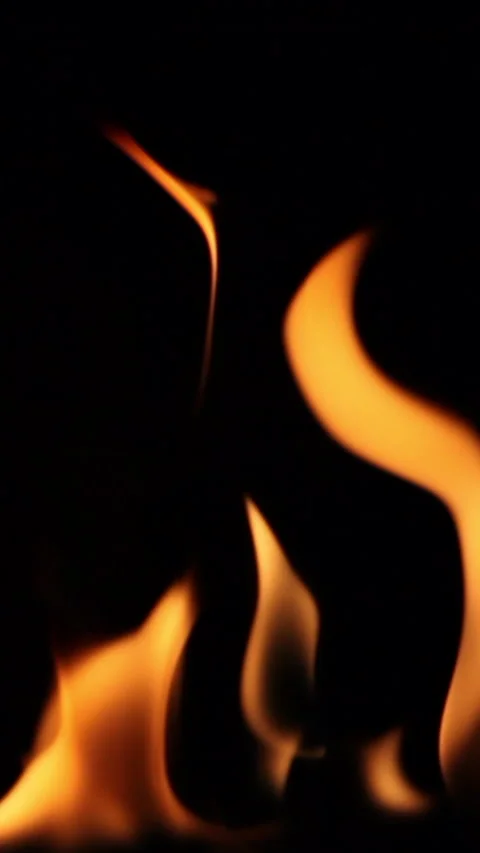Vertical video of fire flames flickering... | Stock Video | Pond5