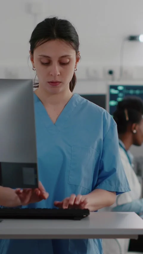 Nurse and Patient In Front Of Computer Stock Video Footage | Royalty ...