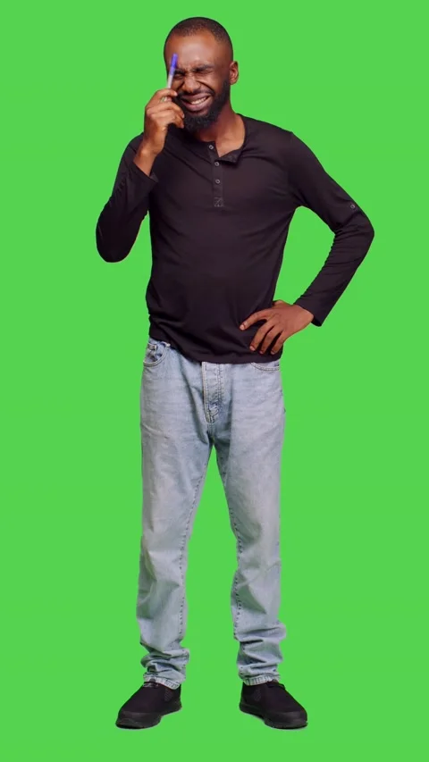 Vertical video: Front view of pensive yo... | Stock Video | Pond5