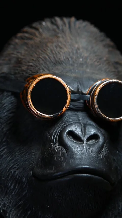 vertical video of gorilla sunglasses dar... | Stock Video | Pond5