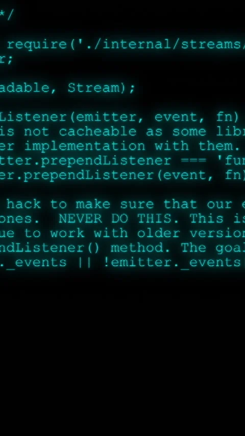 Programming Code Running Down A Computer Screen Terminal Stock Video Footage | Royalty Free ...