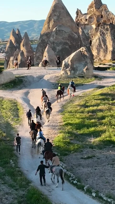 Vertical Video Horseback riding in Cappa... | Stock Video | Pond5