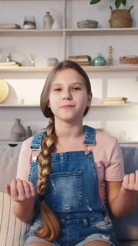 Vertical video influencer child vlog con... | Stock Video | Pond5