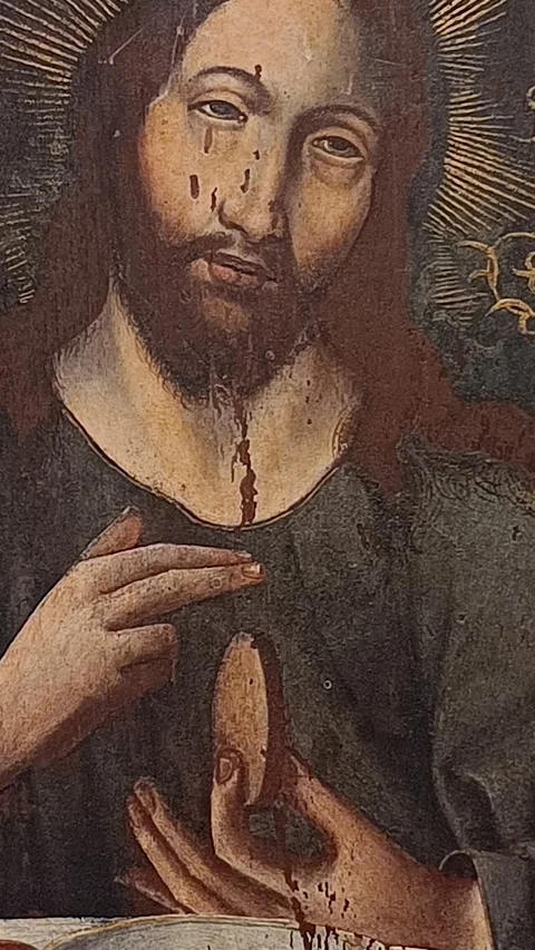 Vertical Video of Jesus Portrait Paint | Stock Video | Pond5