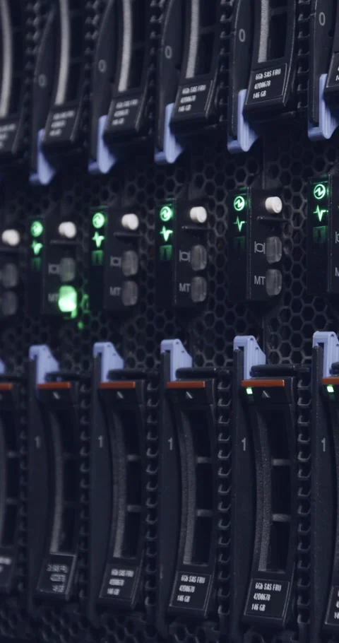 Vertical video of a large computer serve... | Stock Video | Pond5