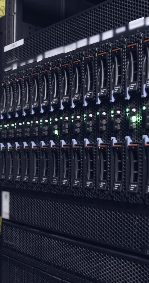 Vertical video of a large computer serve... | Stock Video | Pond5