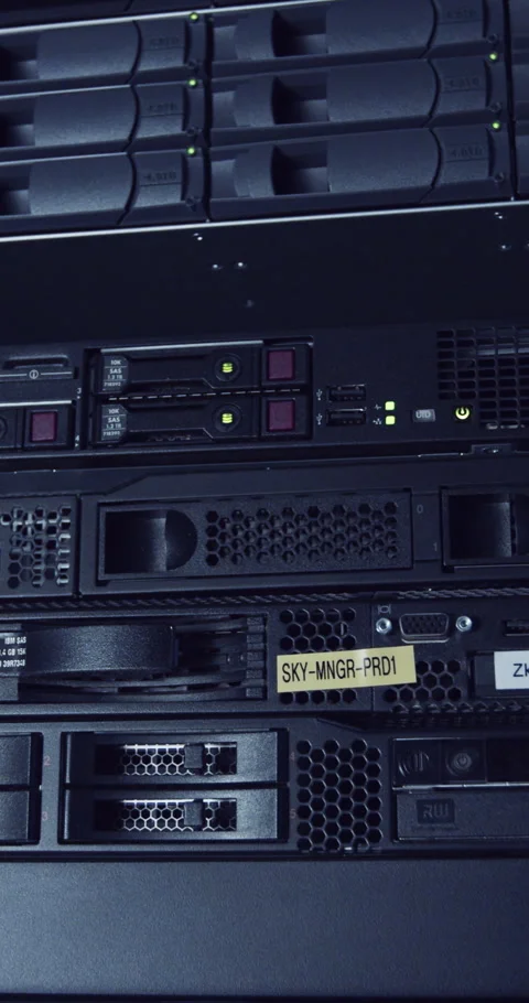 Vertical video of a large computer serve... | Stock Video | Pond5