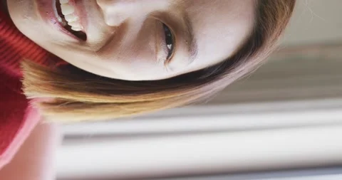 Vertical video portrait of half the face... | Stock Video | Pond5