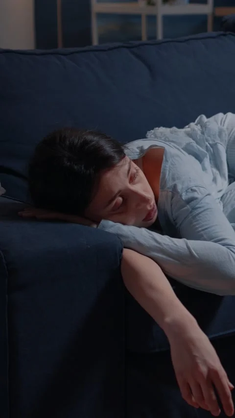 Vertical video: Sad depressed young woma... | Stock Video | Pond5
