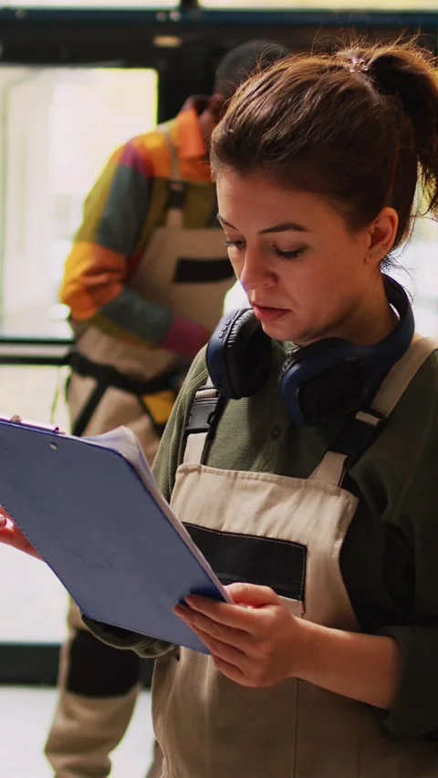 Vertical video: Young employee reviewing... | Stock Video | Pond5