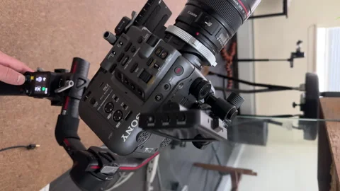 Vertical view of DJI Ronin steadicam and... | Stock Video | Pond5