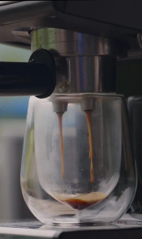 Vertical view of Espresso machine making... | Stock Video | Pond5
