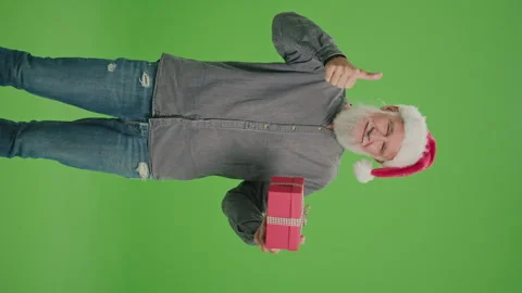 Vertical View. Green Screen.An Old Man i... | Stock Video | Pond5