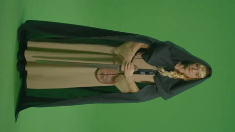 Vertical View. Green Screen. Portrait of... | Stock Video | Pond5