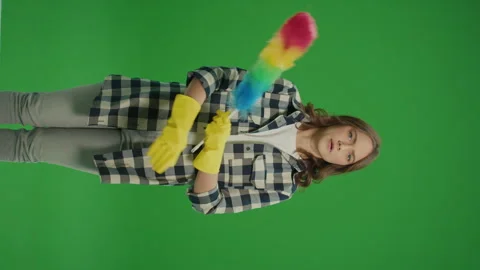 Vertical View. Green Screen.A Portrait o... | Stock Video | Pond5