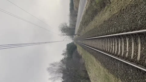 Vertical View on railroad track from the... | Stock Video | Pond5