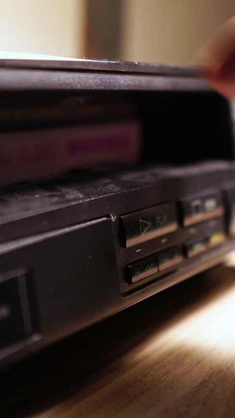 Vertical View, VHS Video Cassette and VC... | Stock Video | Pond5