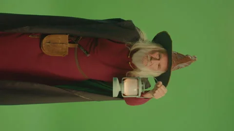 Vertical view.Green Screen.An Old Wizard... | Stock Video | Pond5