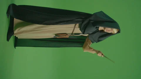 Vertical View.Green Screen. Portrait of ... | Stock Video | Pond5