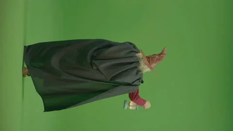Vertical View.Green Screen.Back View of ... | Stock Video | Pond5