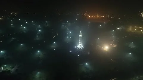 A Very Beautiful Night View of Minar e P... | Stock Video | Pond5