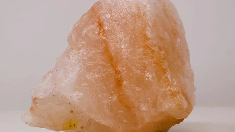 Very close view of pink salt rock sample... | Stock Video | Pond5