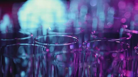 Very cool glasses are standing in straig... | Stock Video | Pond5