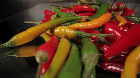 Very hot Rawit Chili peppers in close-up | Stock Video | Pond5