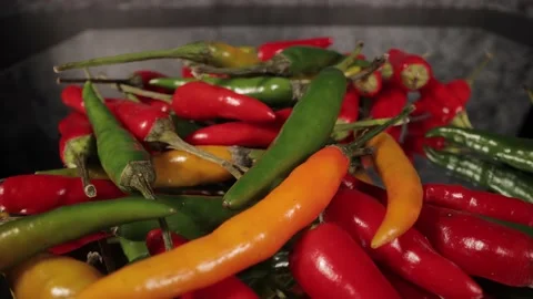 Very hot Rawit Chili peppers in close-up | Stock Video | Pond5