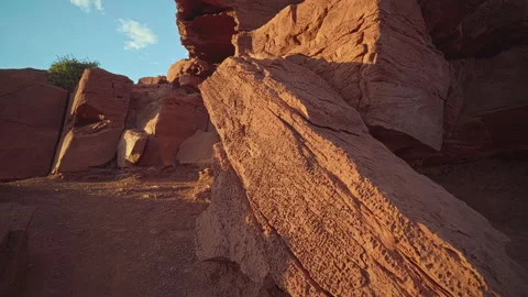 Very nice rocks lit by the sun at sunset... | Stock Video | Pond5