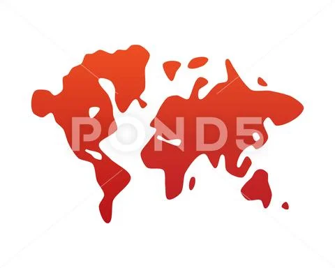 Very simple map in red color: Royalty Free #118990058