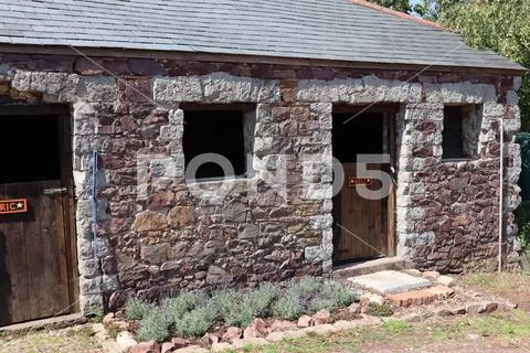 A very solid and modern brick stable. British eccentricity shows itself ...
