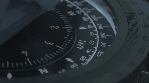 Vessel's compass. Needle almost to north... | Stock Video | Pond5