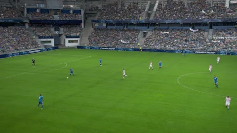 VFX Aerial Soccer Football Game Goal | Stock Video | Pond5