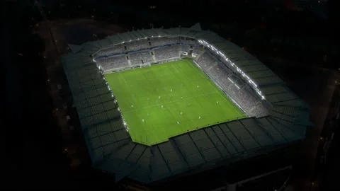 VFX Aerial Stadium Soccer Football Match | Stock Video | Pond5