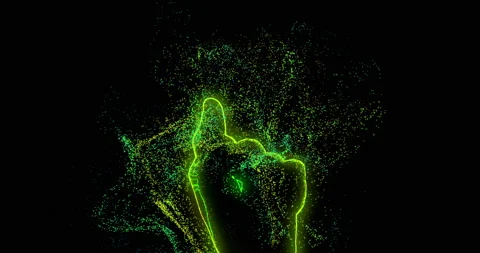 Vfx animated green hand silhouette, hand... | Stock Video | Pond5