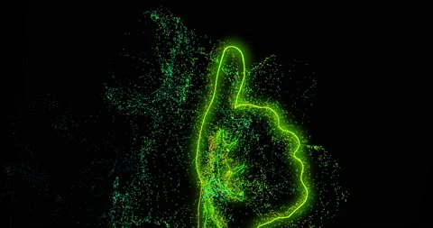 Vfx animated green shake hand silhouette... | Stock Video | Pond5