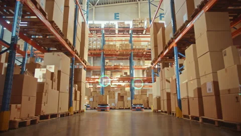 VFX Automatic Delivery Robots Working in... | Stock Video | Pond5