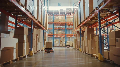 VFX Automatic Delivery Robots Working in... | Stock Video | Pond5