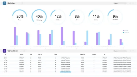 VFX Bright Financial Statistics Graphs I... | Stock Video | Pond5