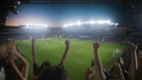 VFX Full Fans Soccer Stadium | Stock Video | Pond5