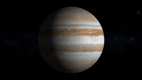 VFX of Jupiter spinning in space, black ... | Stock Video | Pond5